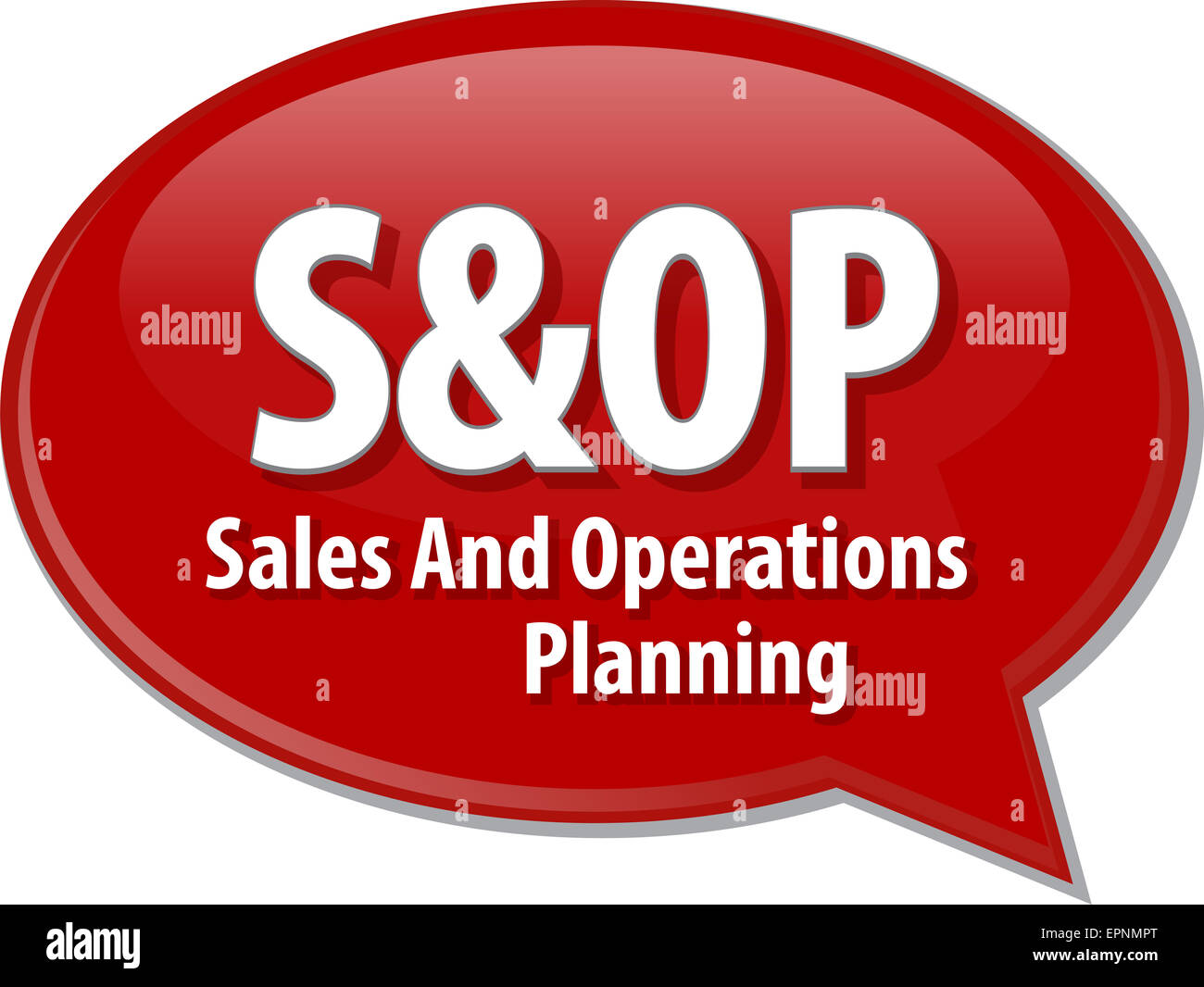 word speech bubble illustration of business acronym term S&OP Sales and ...