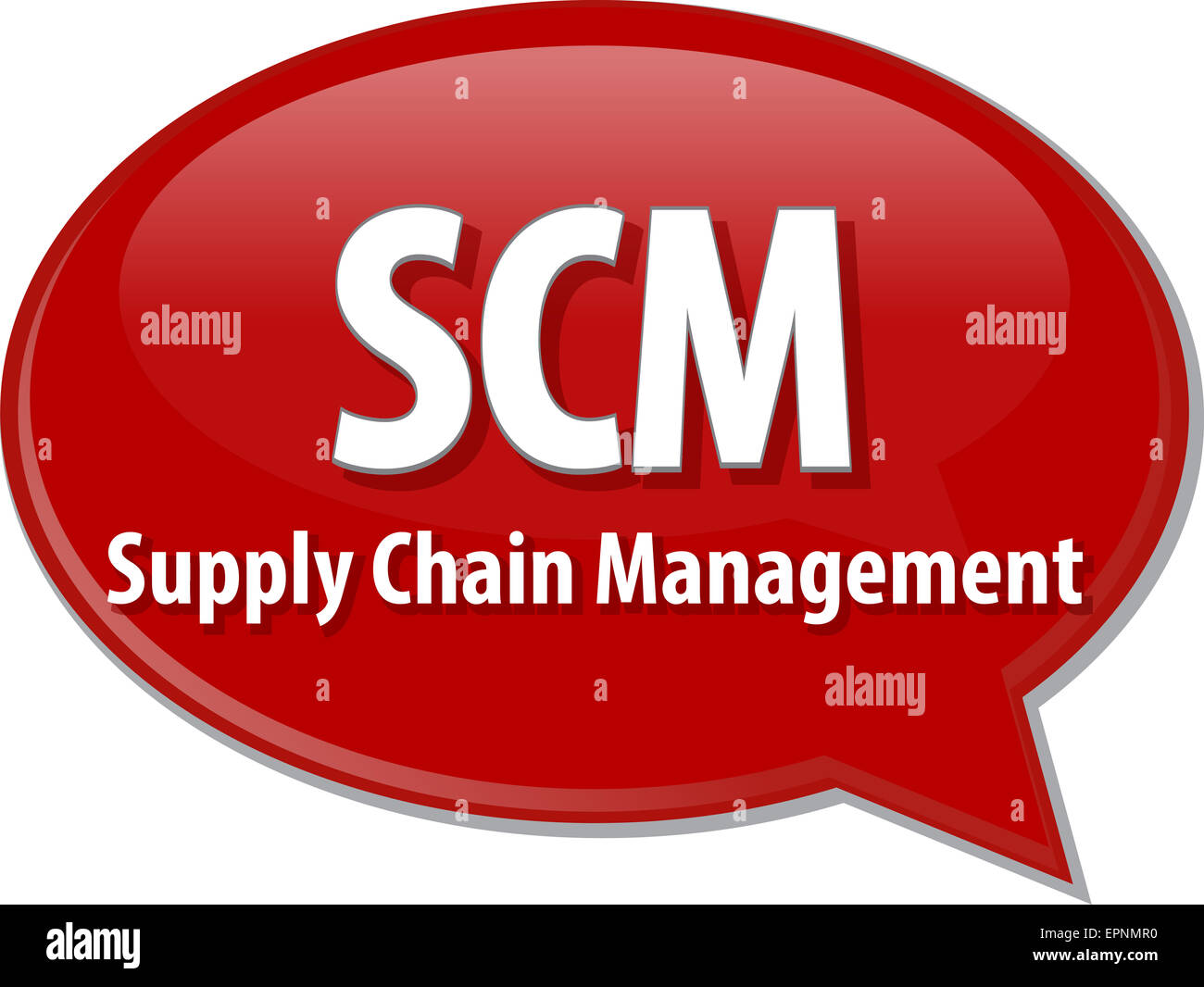 word speech bubble illustration of business acronym term SCM Supply ...