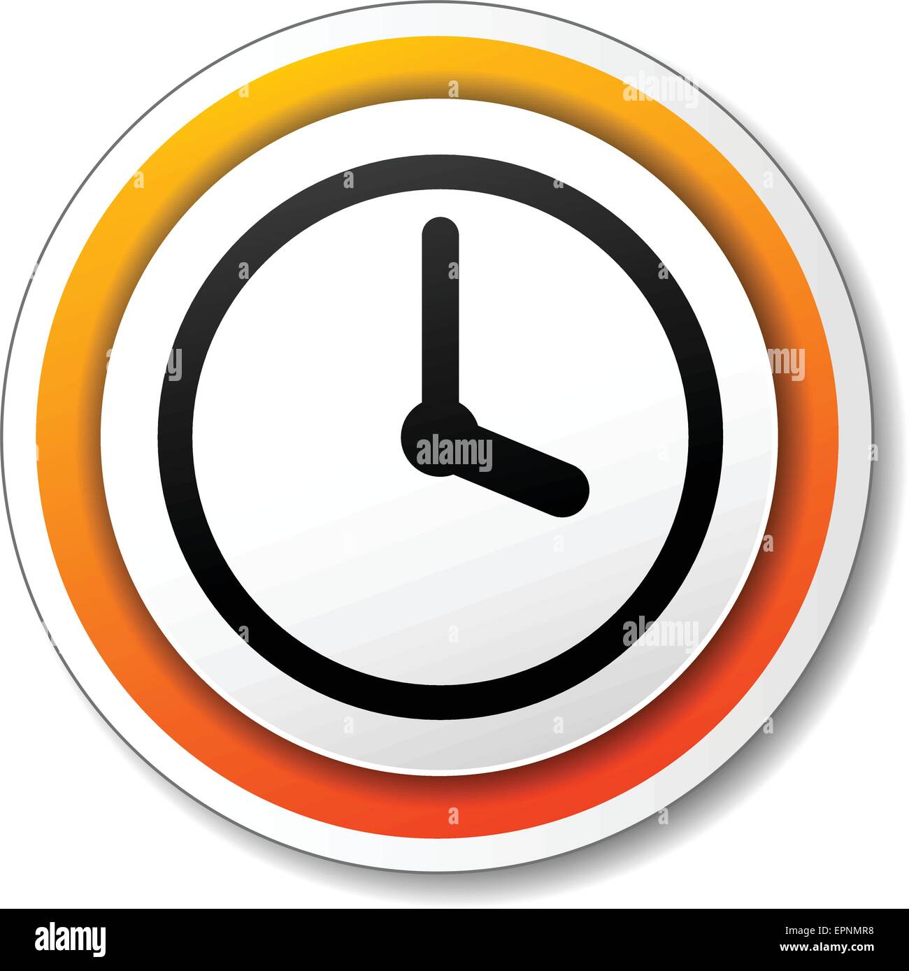 illustration of white and orange icon for clock Stock Vector Image ...