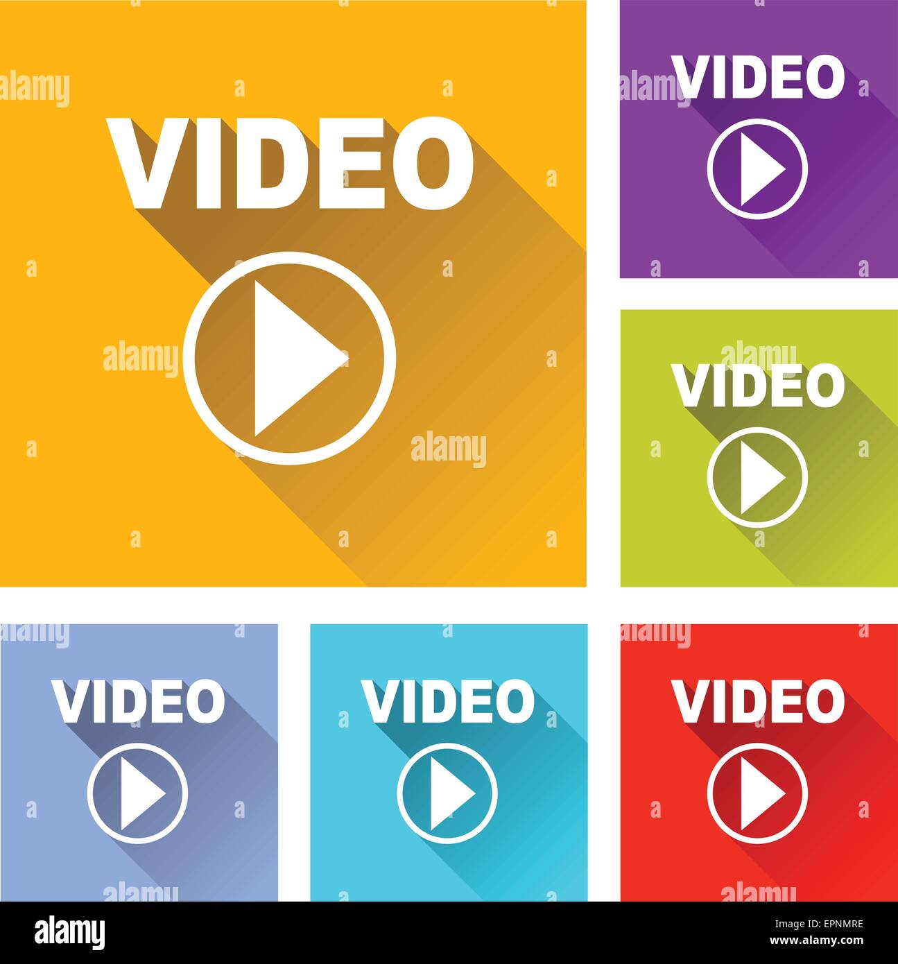illustration of flat design set icons for video Stock Vector Image ...