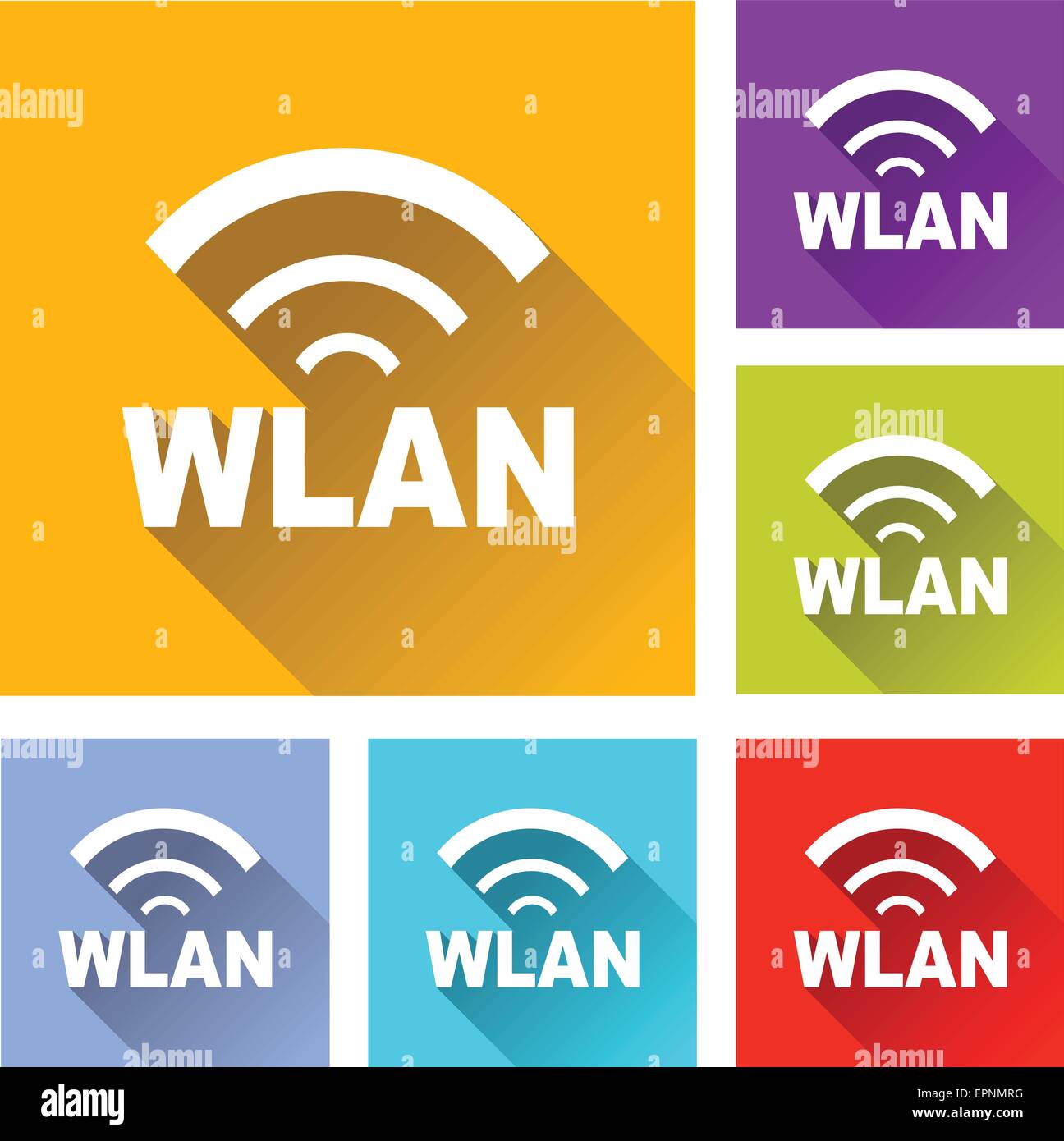 illustration of flat design set icons for wlan Stock Vector Image & Art ...