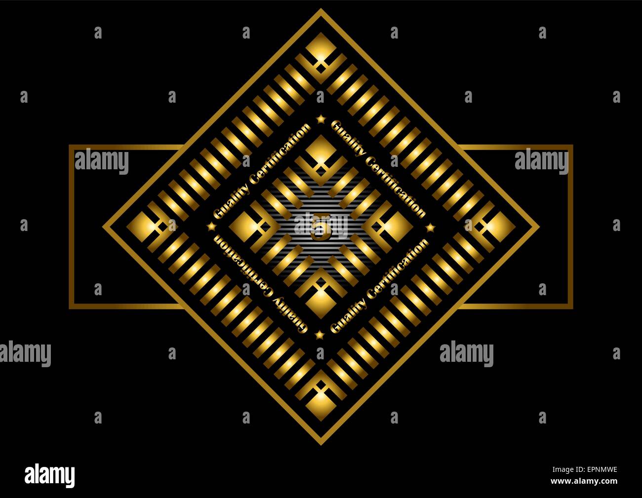 Golden square frame stamp for an official document Stock Vector Image ...