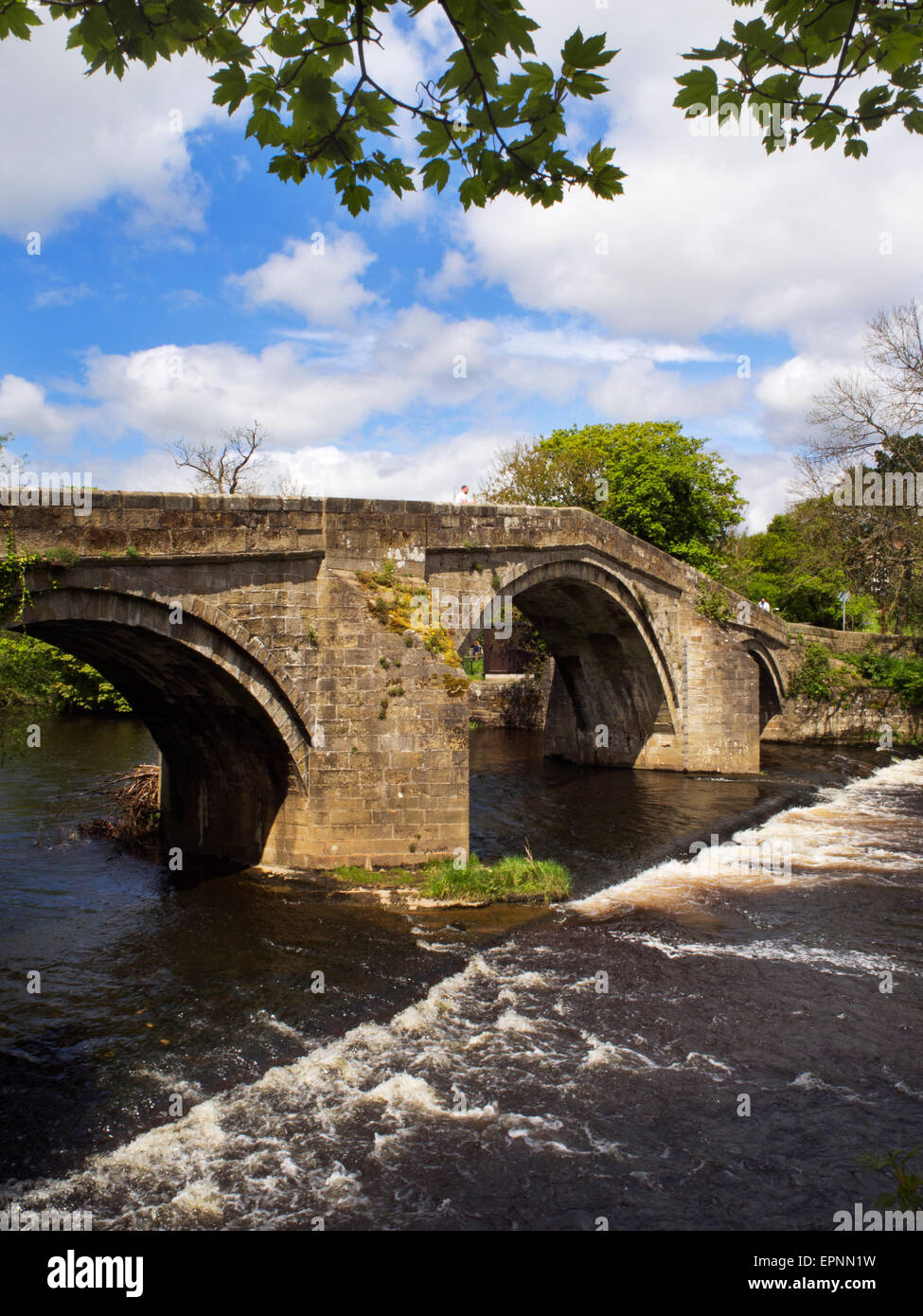 The Old Bridge over the River Wharfe at Ilkley West Yorkshire England ...