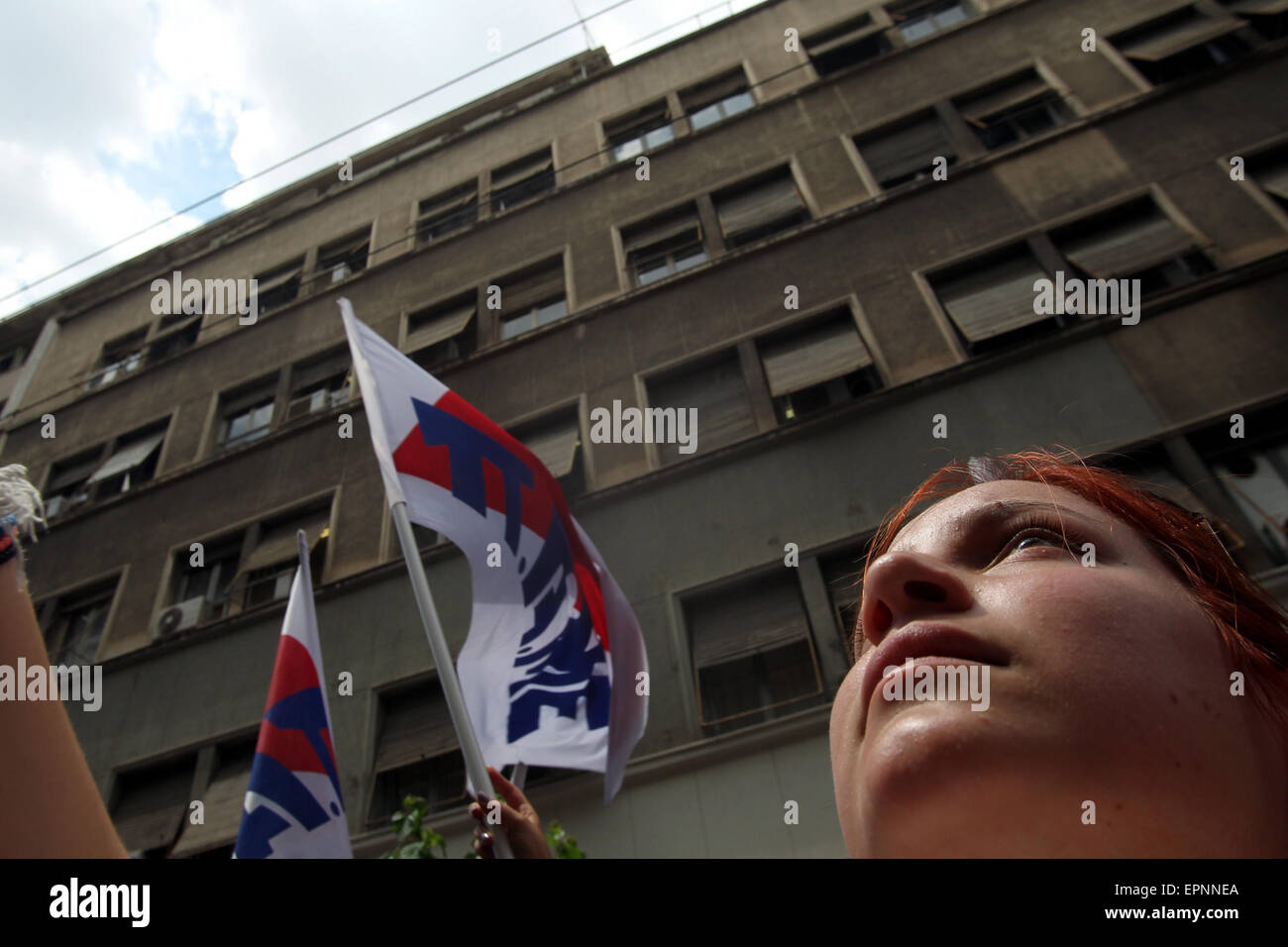 Greece woman protest hi-res stock photography and images - Alamy