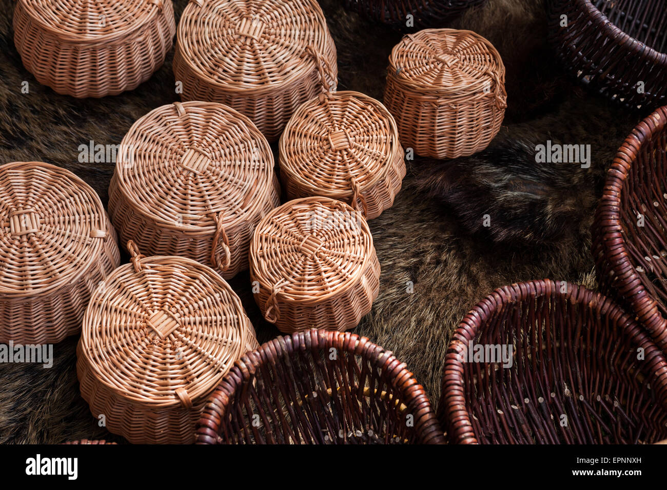 Group of braided baskets Stock Photo - Alamy