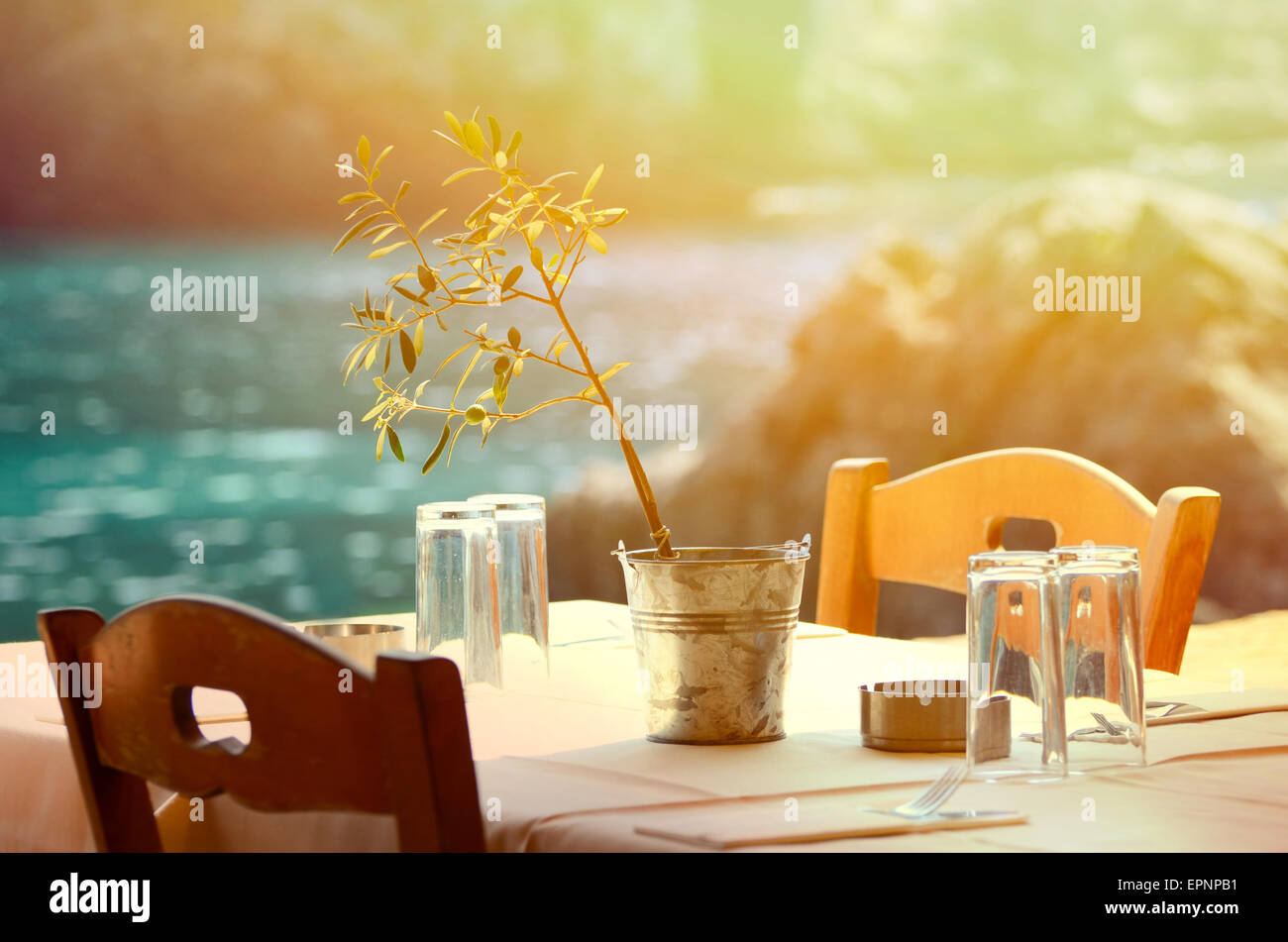Greek tavern concept Stock Photo - Alamy