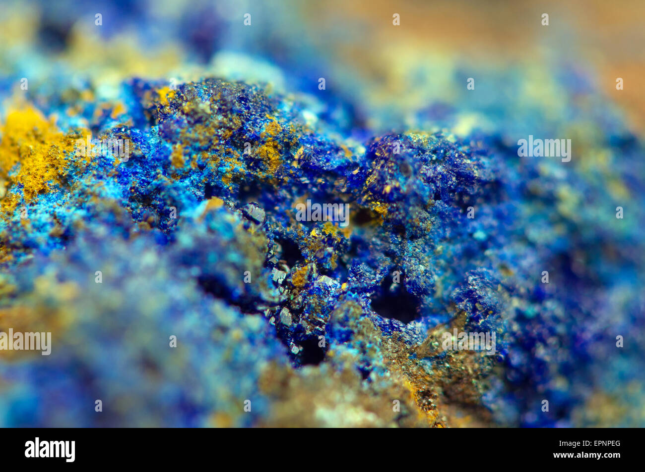 Azurite is soft, deep blue copper mineral produced by weathering of ...