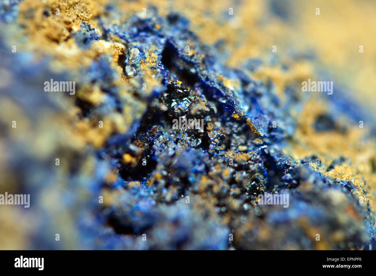 Azurite is soft, deep blue copper mineral produced by weathering of ...