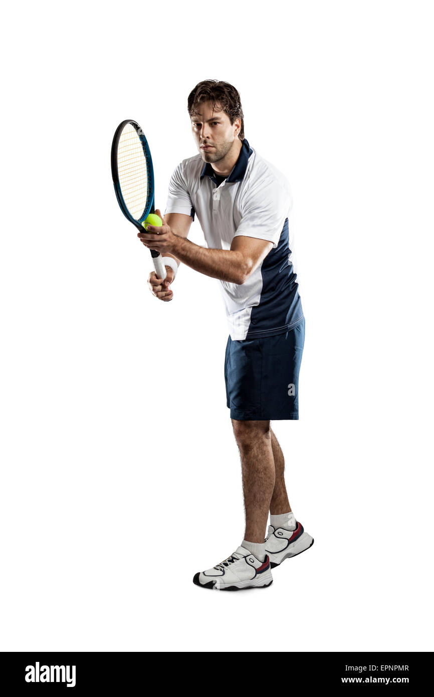 Tennis player on a white background Stock Photo - Alamy
