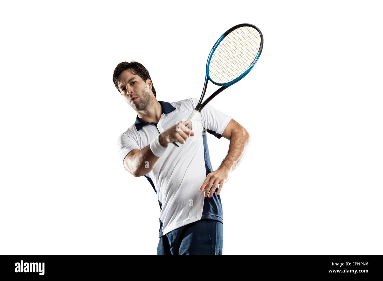 Tennis player on a white background Stock Photo - Alamy