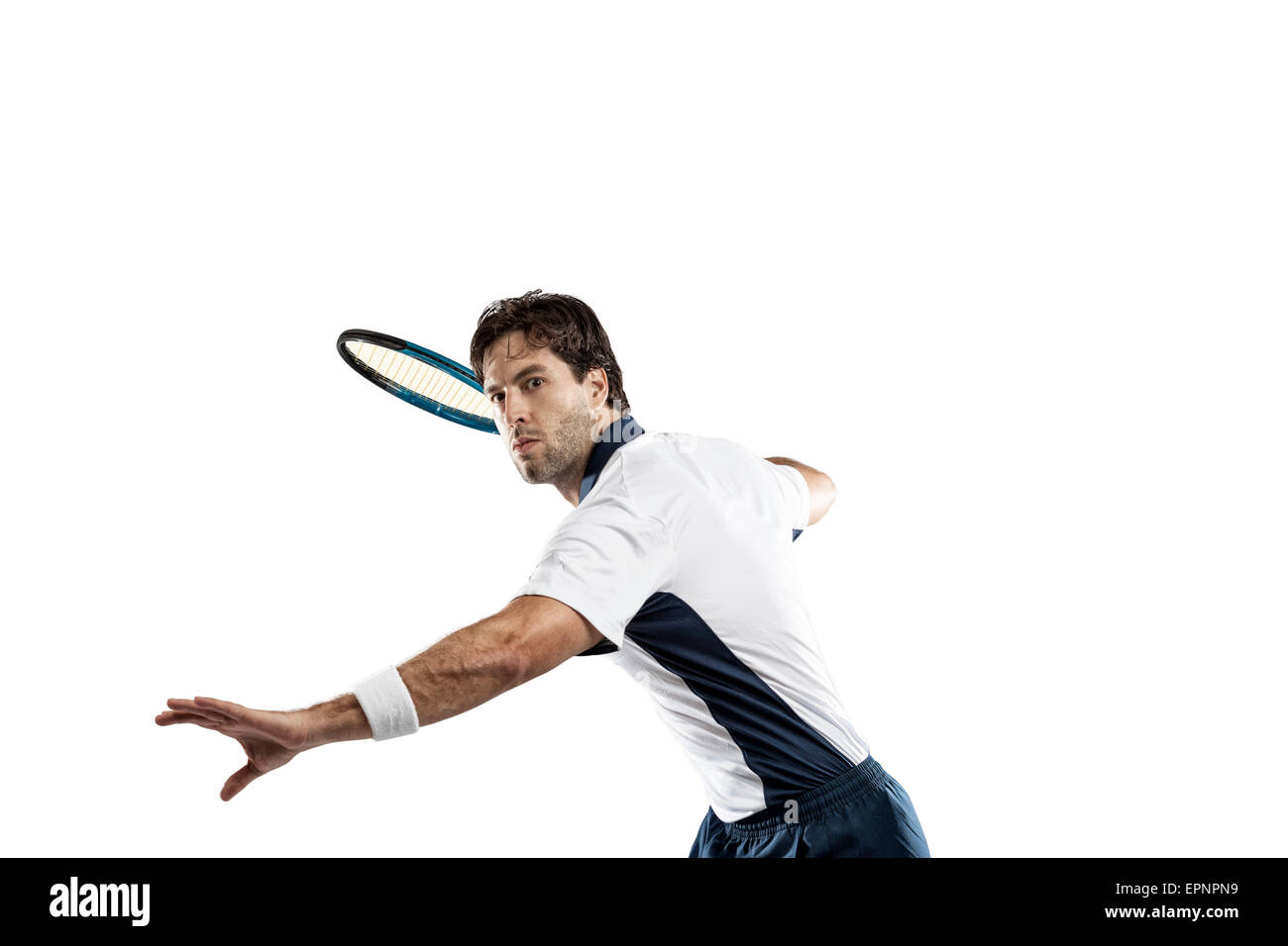 Tennis player on a white background Stock Photo - Alamy