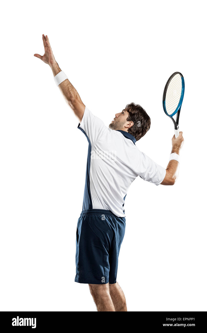 Tennis player on a white background Stock Photo - Alamy