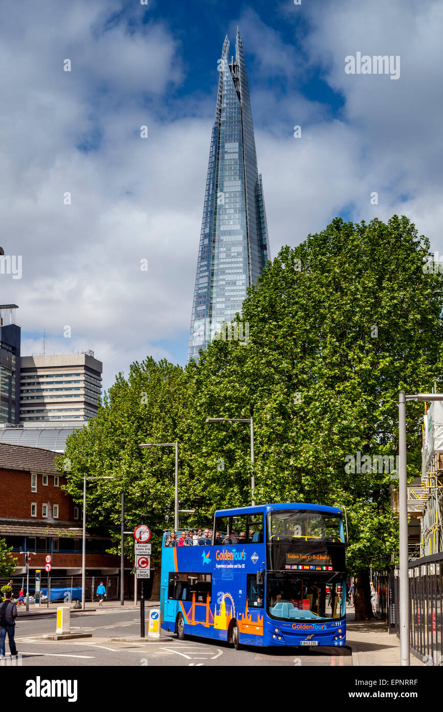 A London Tour Bus and The Shard, London, England Stock Photo - Alamy