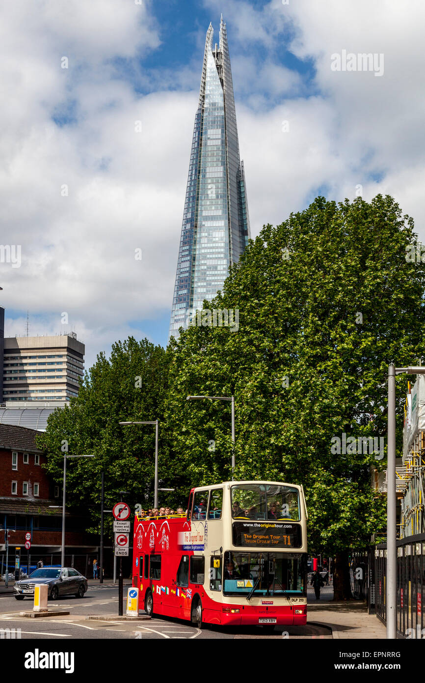 A London Tour Bus and The Shard, London, England Stock Photo - Alamy