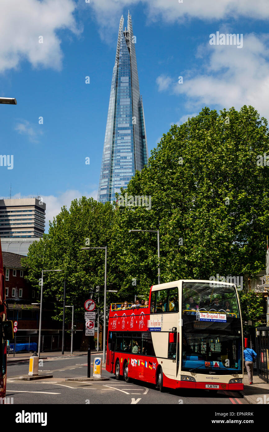 A London Tour Bus and The Shard, London, England Stock Photo - Alamy