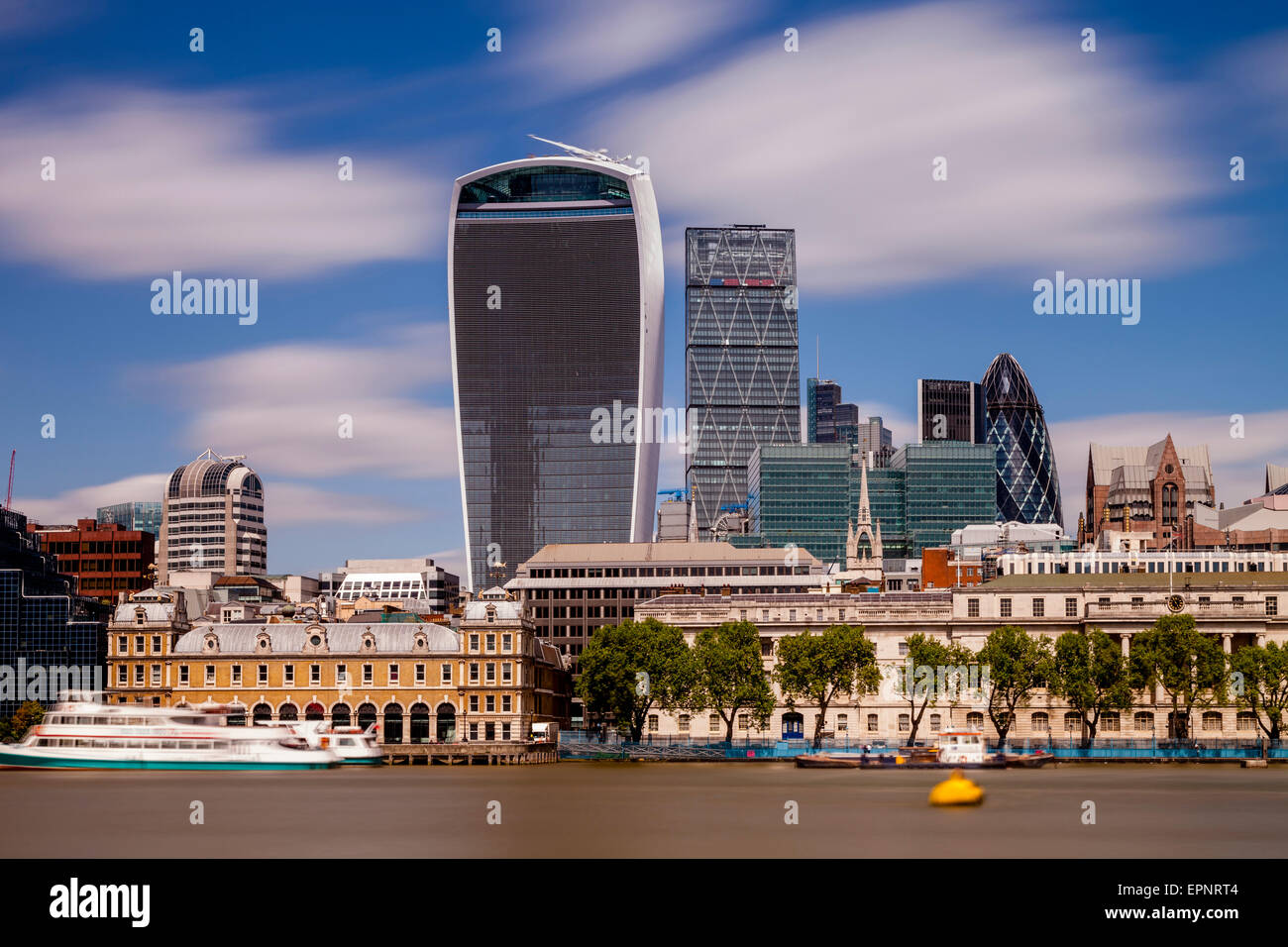 The River Thames and City of London Skyline, London, England Stock ...