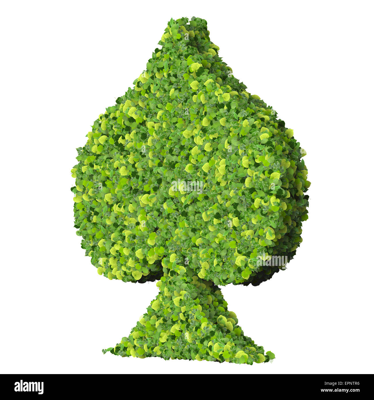 Playing card eco icon spades, made from green leaves isolated on solid ...