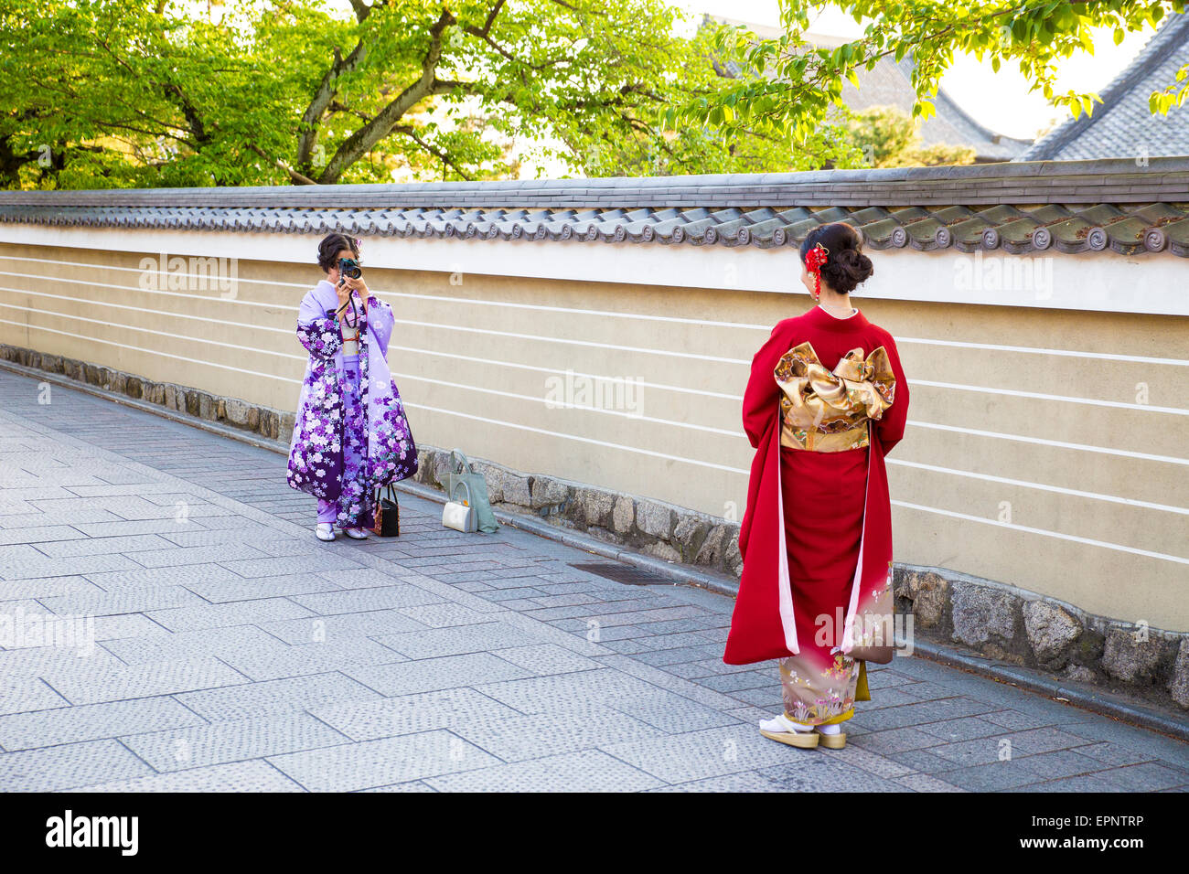 Local Japanese people in traditional dress Stock Photo - Alamy