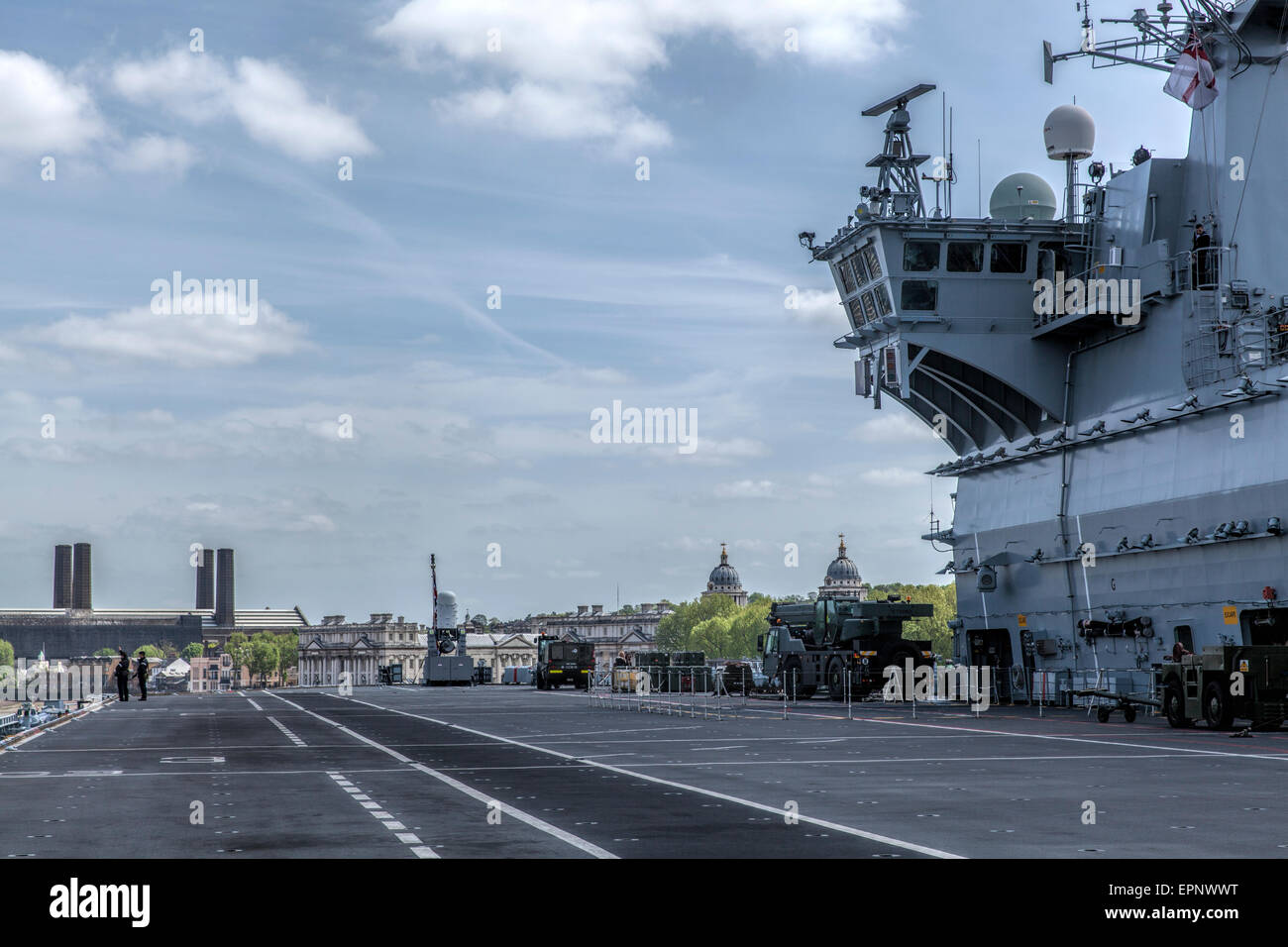 View of Greenwich and the Royal Naval College from the deck of the ...