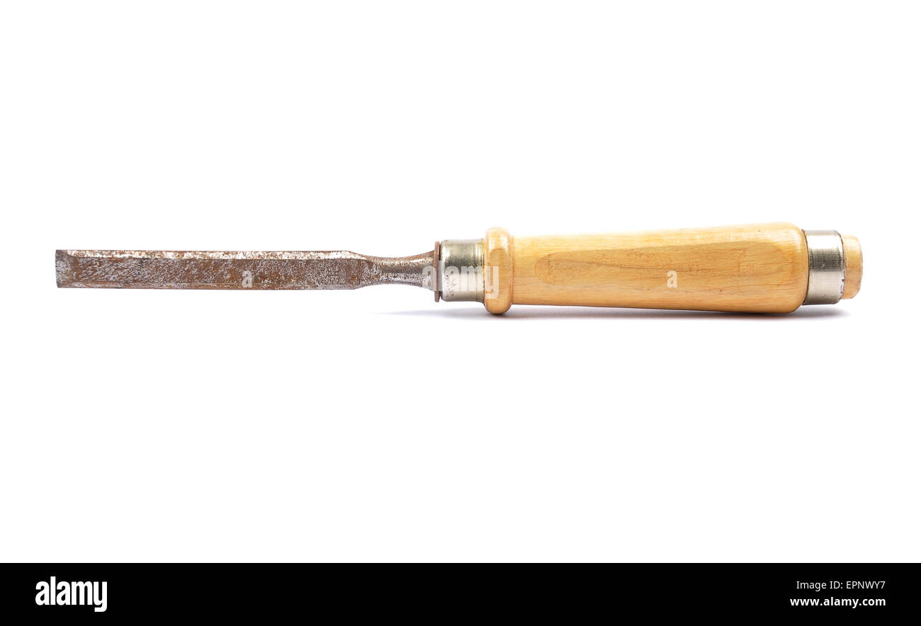 Chisel on white Stock Photo - Alamy