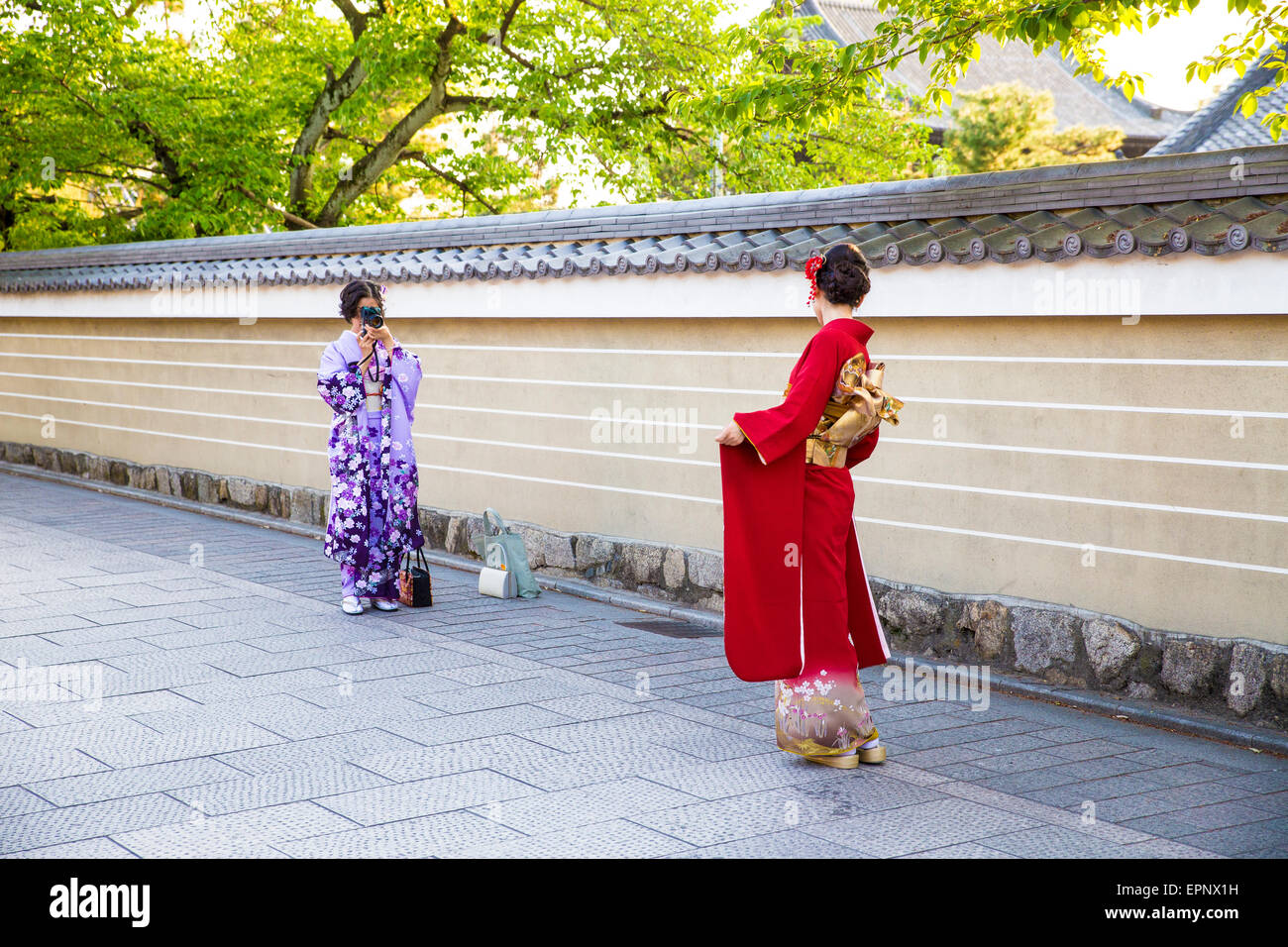 Local Japanese people in traditional dress Stock Photo - Alamy