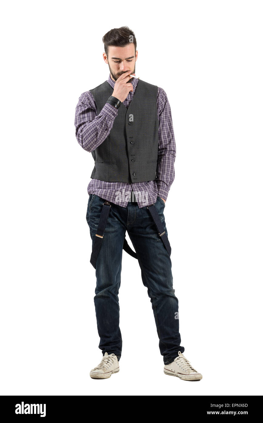 Person Smoking Cigarette Full Body