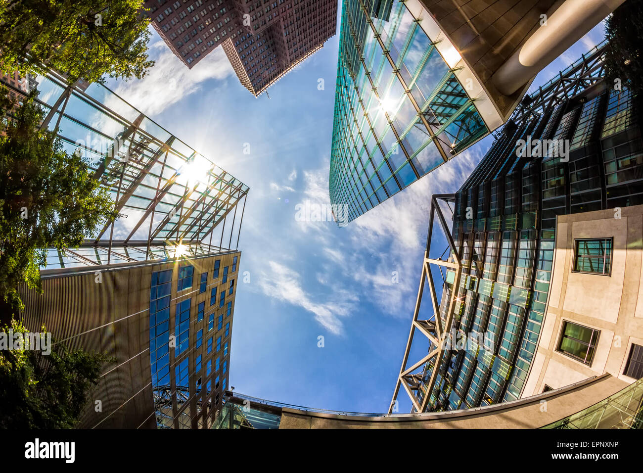 Sun Reflections on Modern Buildings in Berlin, Germany Stock Photo - Alamy