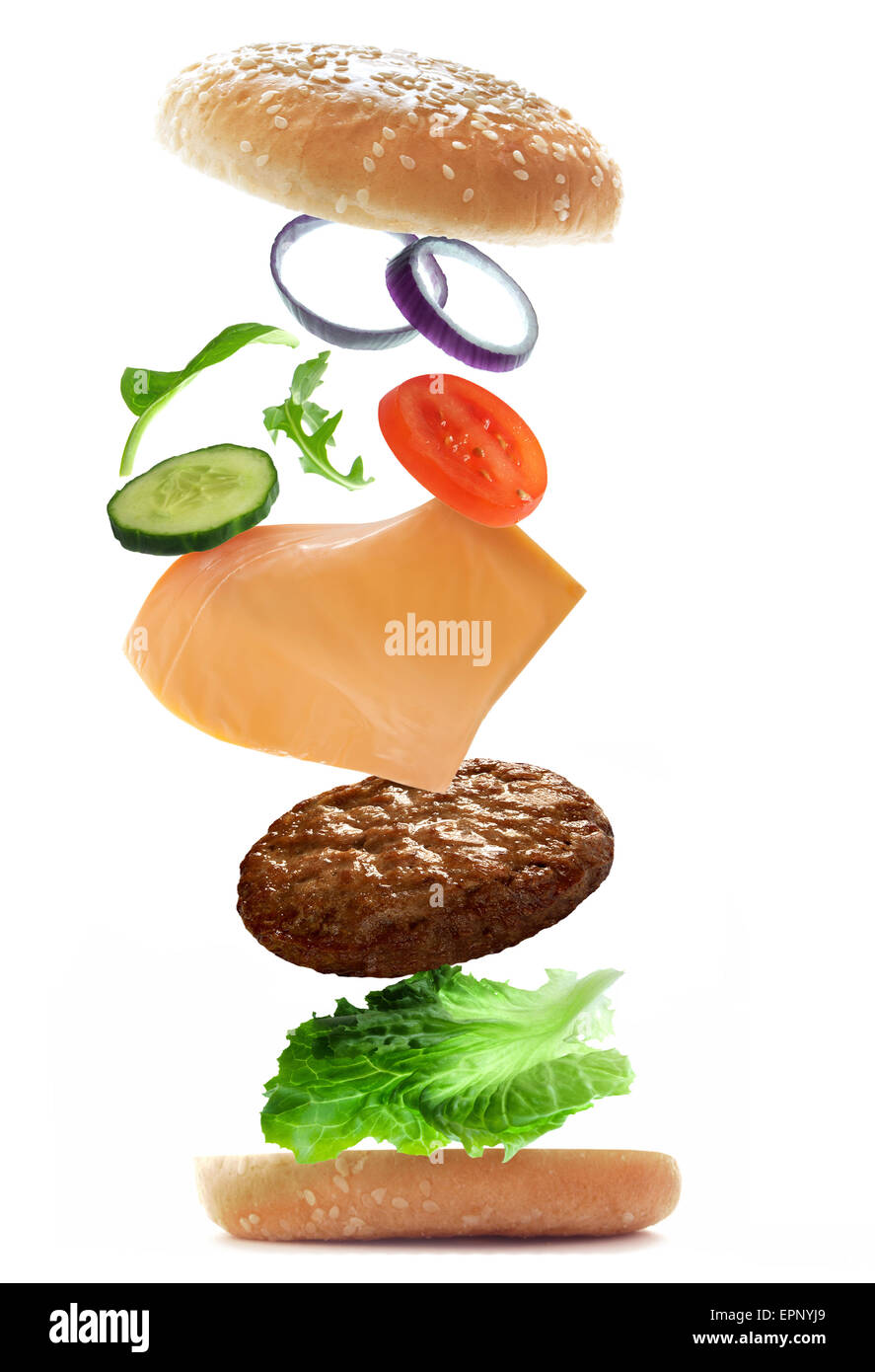Flying hamburger hi-res stock photography and images - Alamy