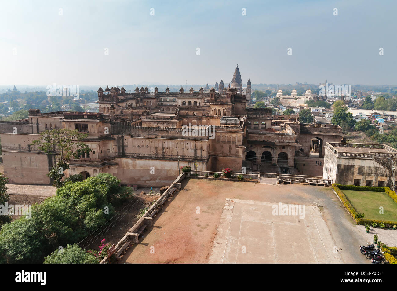 View of Raj Mahal palace from Jahangir Mahal or Orchha Palace is ...