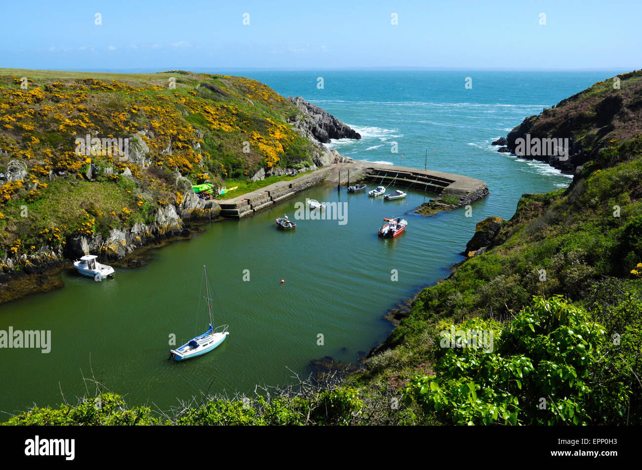 The harbour at Porthclais (or Porth Clais), Pembrokeshire, Wales Stock ...