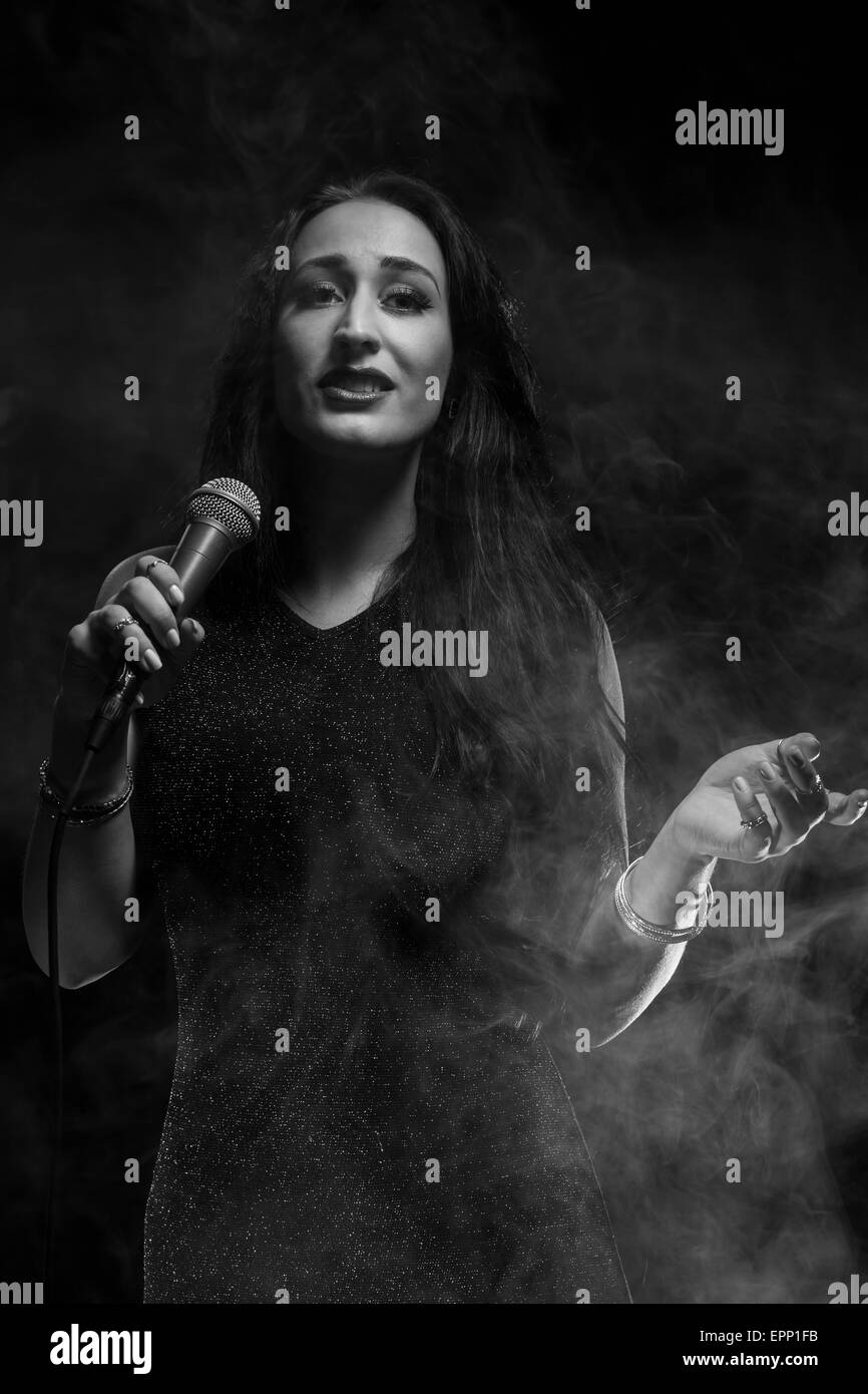 Female Country Singer Black and White Stock Photos & Images - Alamy