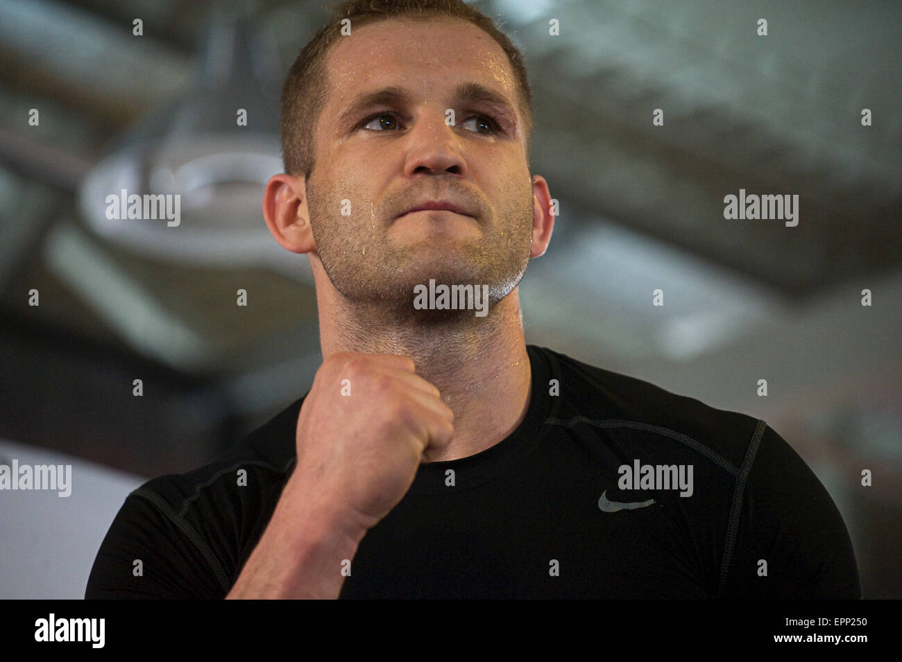 Moscow, Russia. 20th May, 2015. Polish boxer Lukasz Janik is seen ...