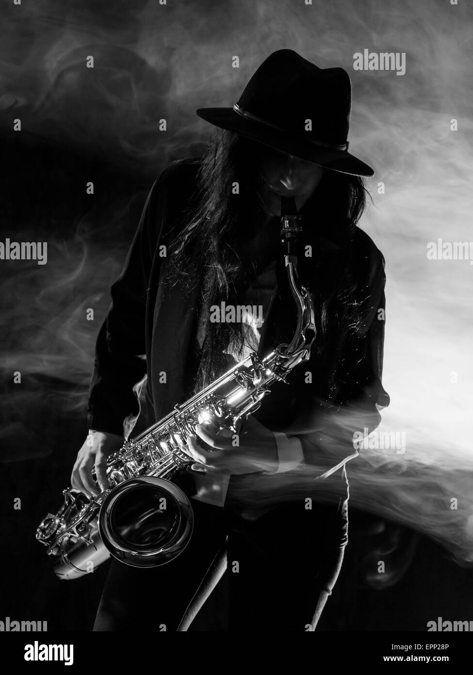 Tenor sax Black and White Stock Photos & Images - Alamy