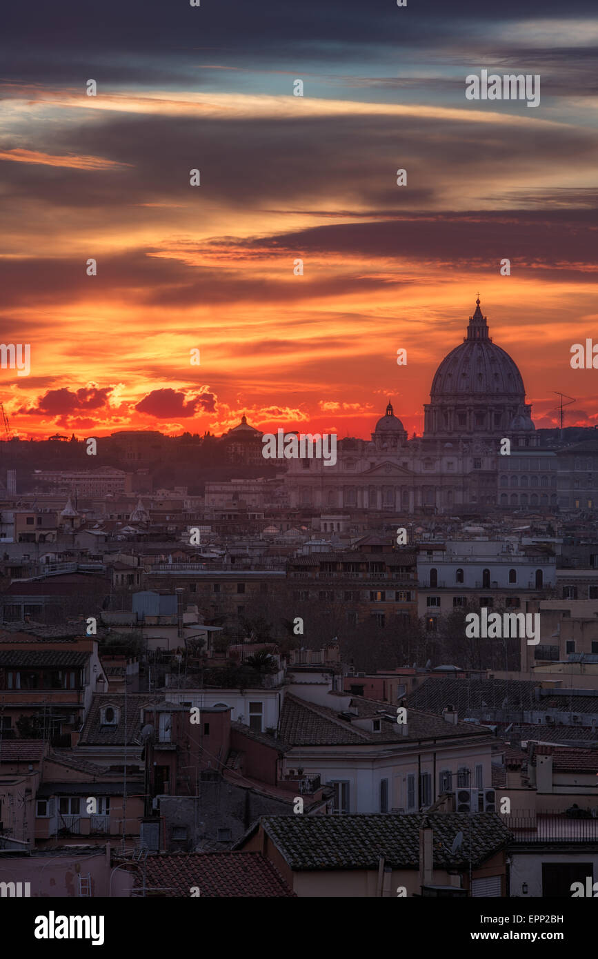 An amazing sunset over Vatican church Stock Photo - Alamy