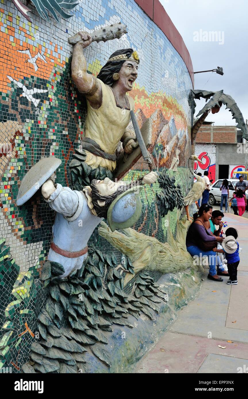 Monument to the Spanish Conquest in CORRALES. Department of Tumbes ...