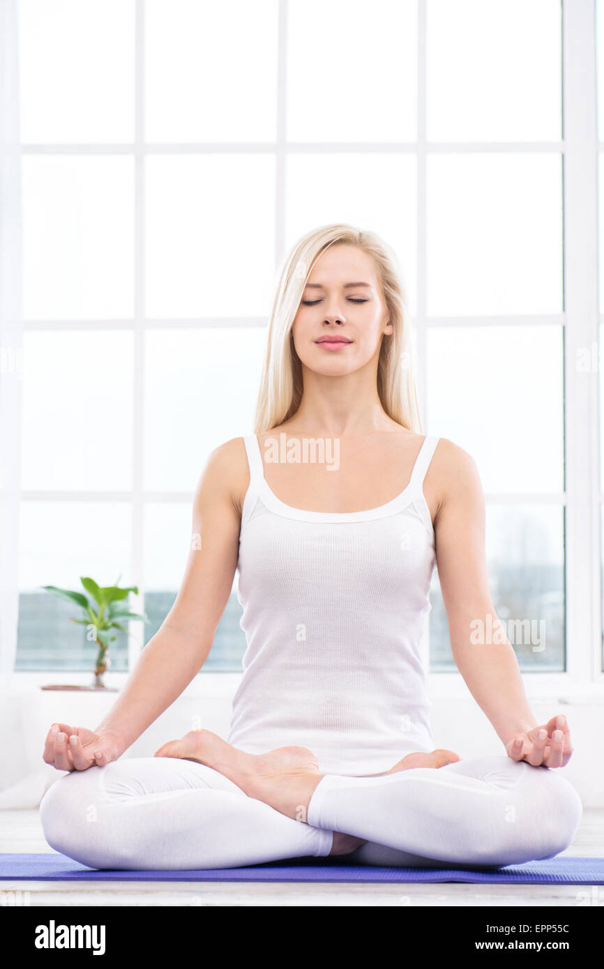 Healthy yoga concept attractive young hi-res stock photography and ...
