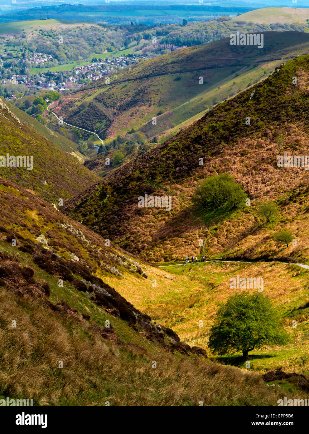 Carding Mill Valley on the Long Mynd looking towards Church Stretton in ...