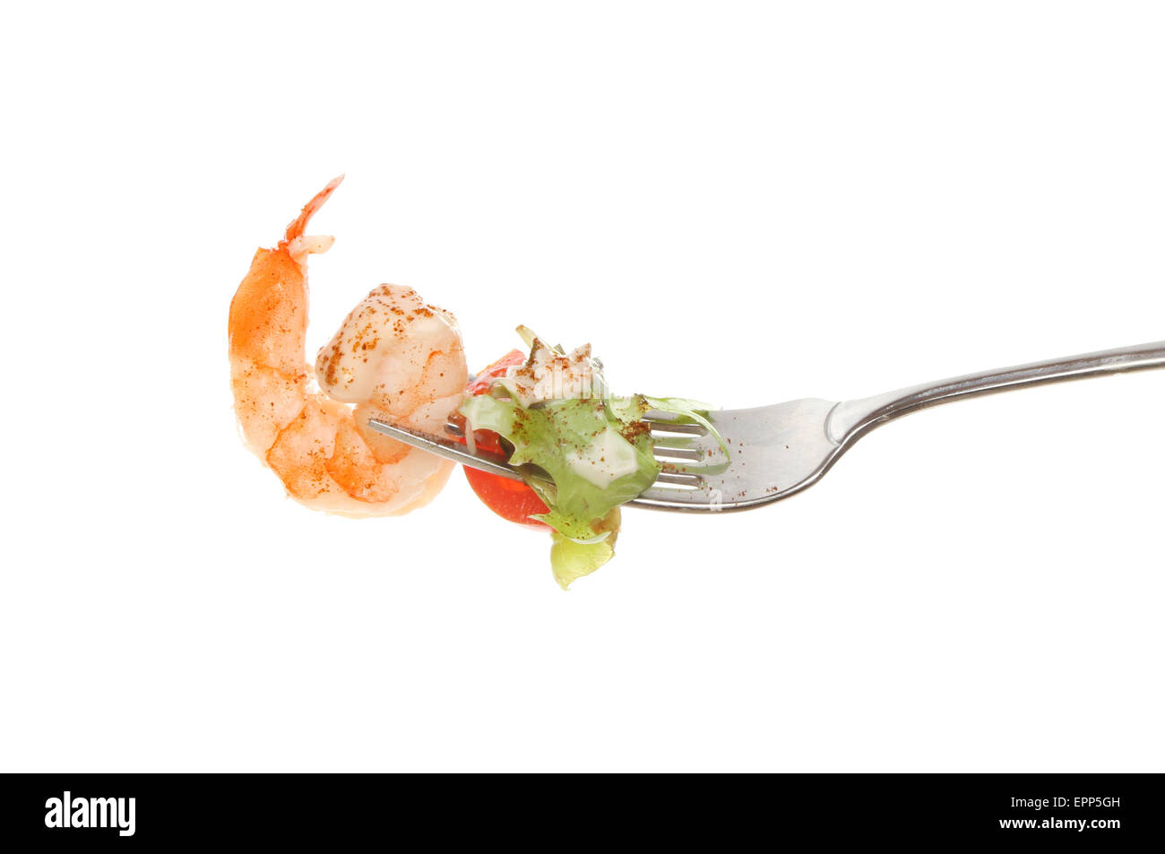 Prawn with fork hi-res stock photography and images - Alamy