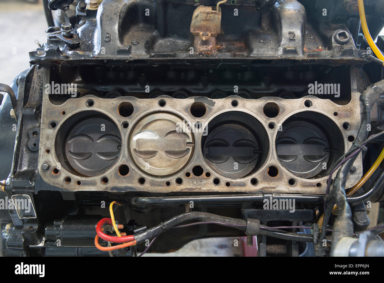 disassembled engine with pistons Stock Photo - Alamy
