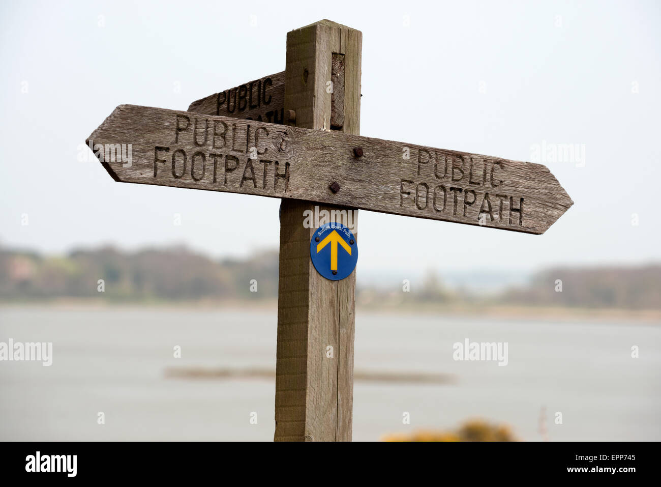 Suffolk Coastal Path sign, Iken cliffs, Suffolk, UK Stock Photo - Alamy