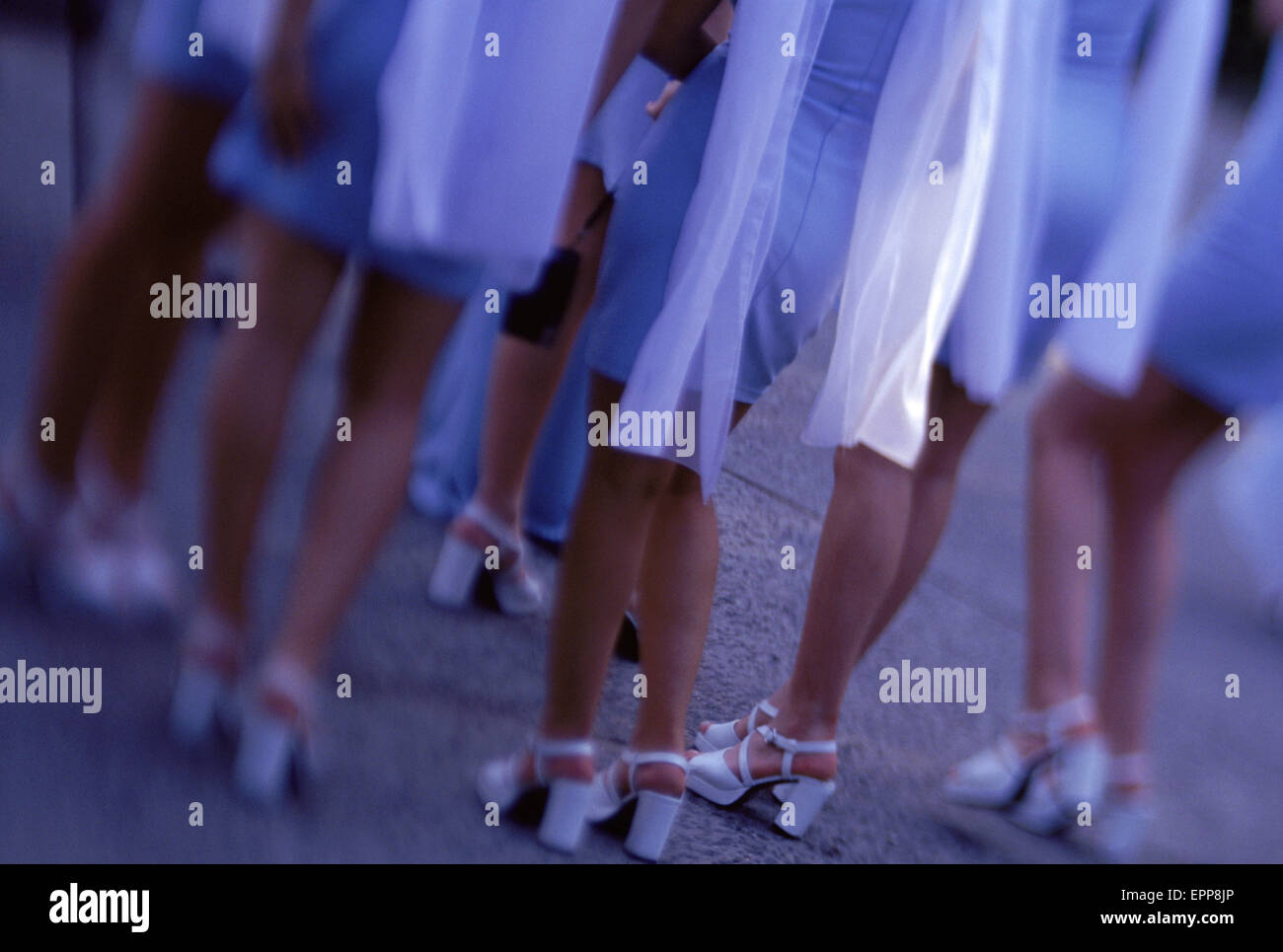 Legs of a group of bride maids, USA Stock Photo - Alamy