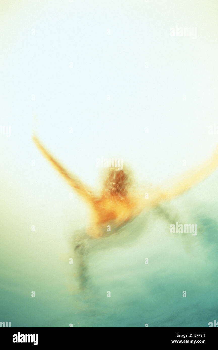 Swimmer seen from the bottom of the pool, USA Stock Photo - Alamy