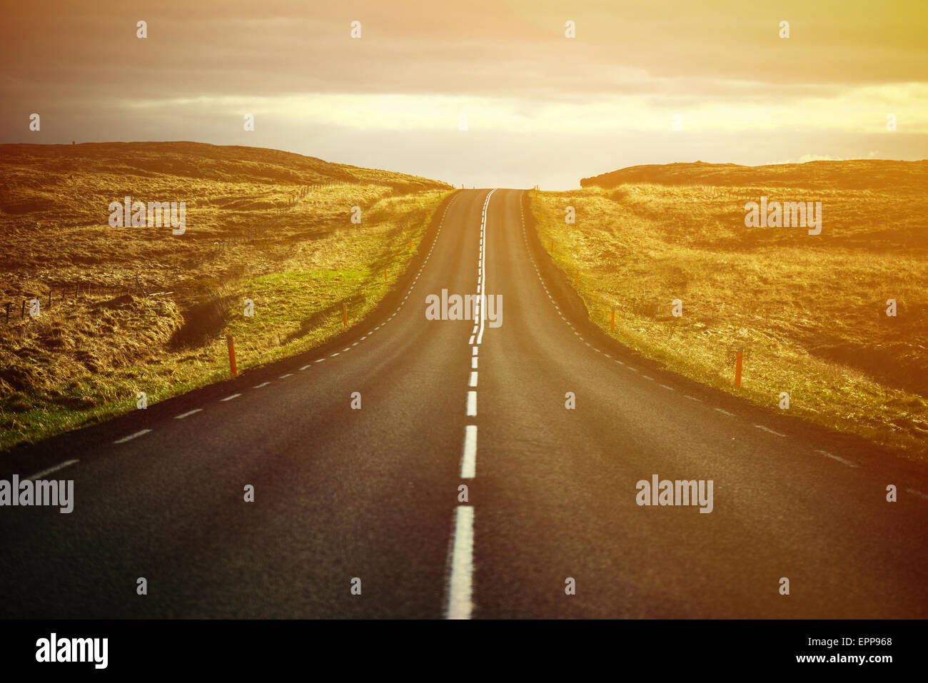Beautiful landscape of empty highway road Stock Photo - Alamy