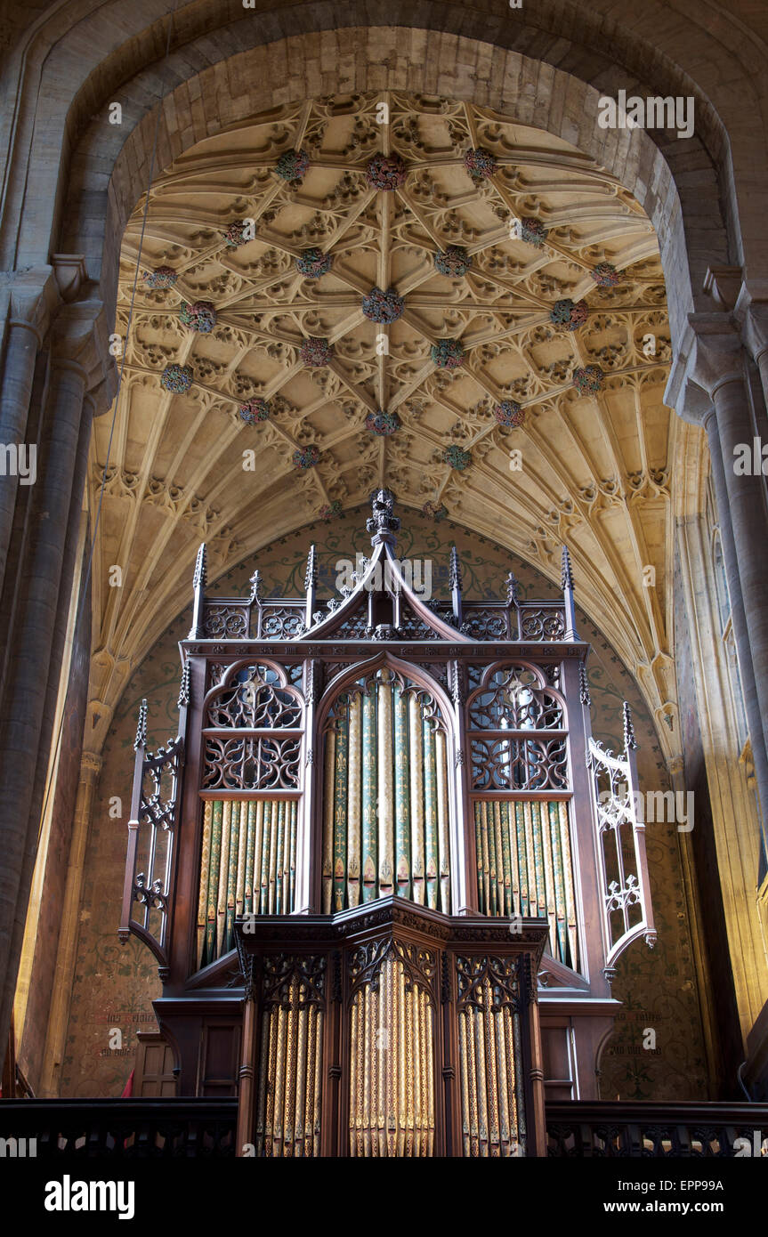 Church architecture. The ornate Victorian organ pipes, and part of the ...