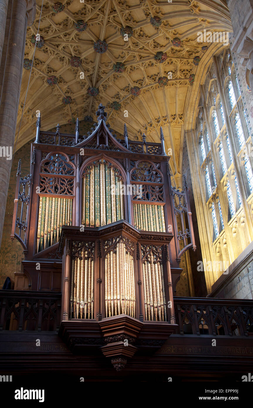 Church architecture. The ornate Victorian organ pipes, and part of the ...