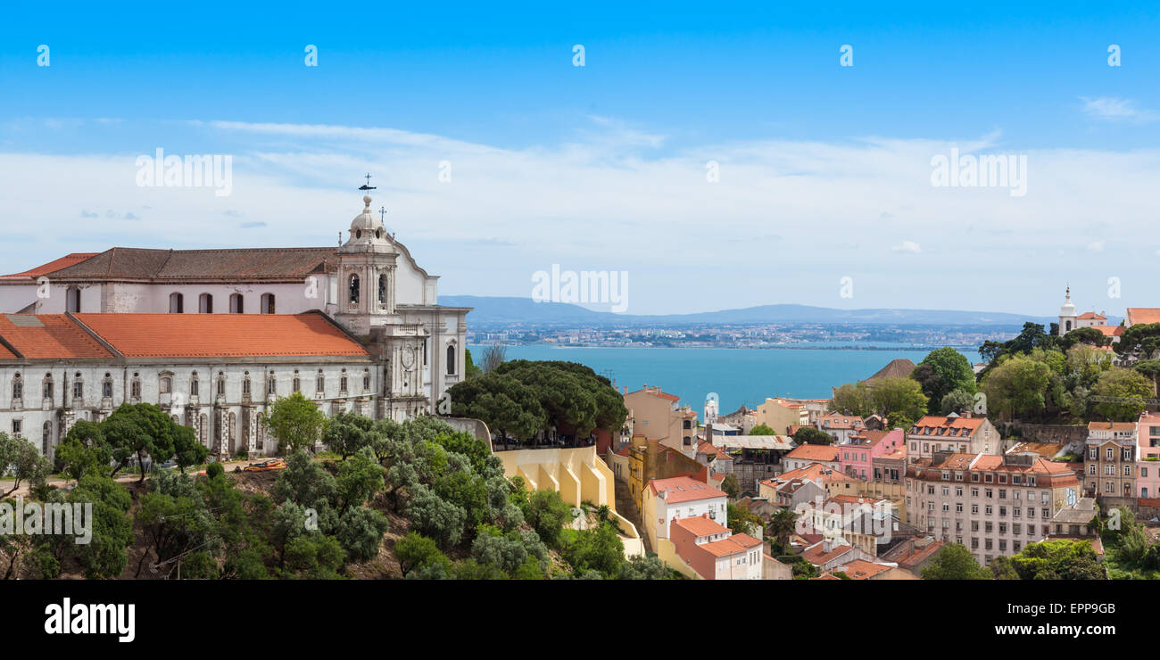 Panoramic view of Miradouro da Graca from Senhora do monte viewpoint ...