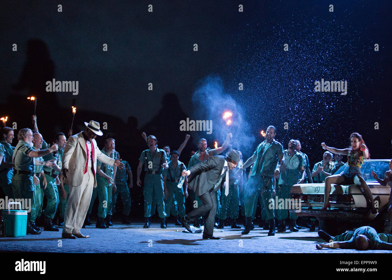 London, UK. 18 May 2015. At the centre Leigh Melrose as Escamillo ...