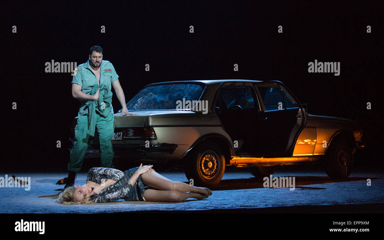 London, UK. 18 May 2015. Justina Gringyte as Carmen and Eric Cutler as ...