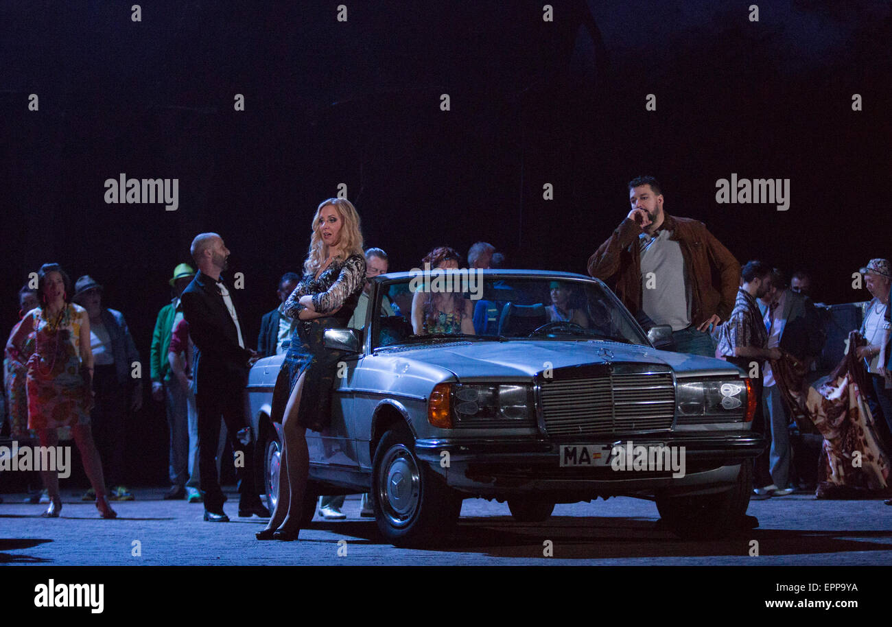 London, UK. 18 May 2015. Justina Gringyte as Carmen and Eric Cutler as ...