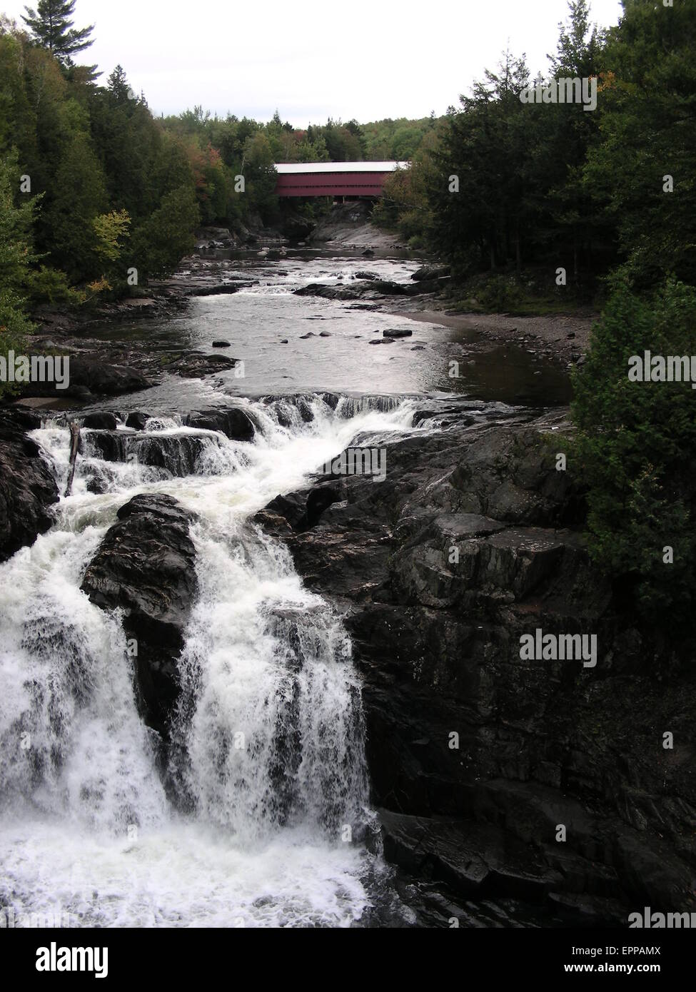 Covered bridge at Quebec, Canada Stock Photo - Alamy
